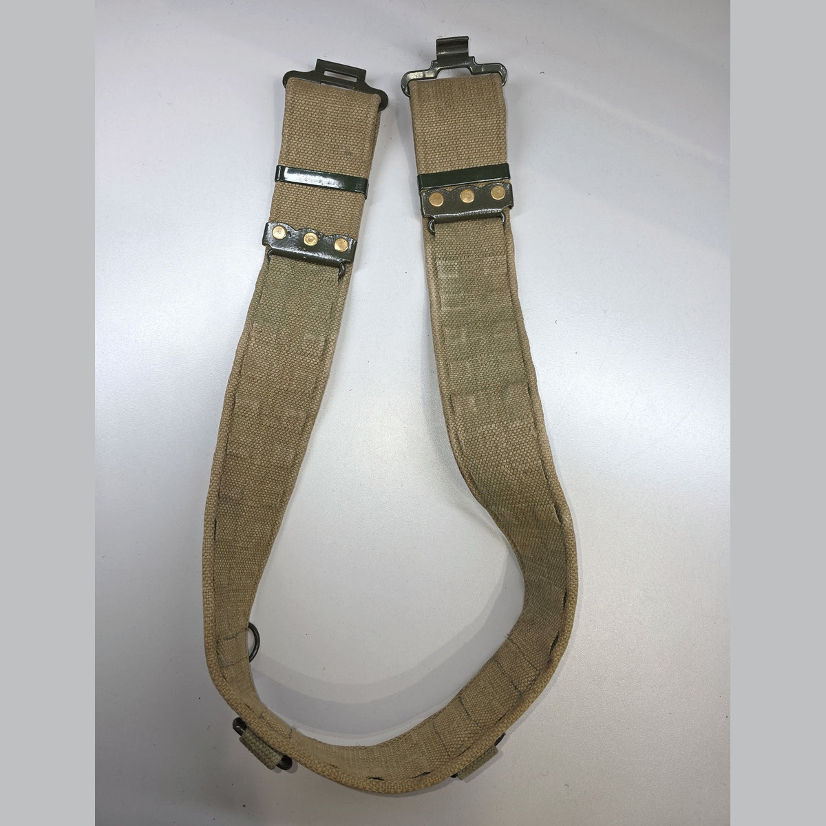 rhodesian army webbing belt – canvas with green– Lets Talk Militaria UK
