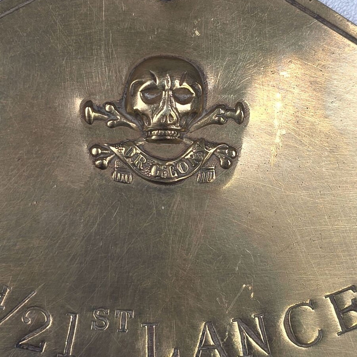 British Cavalry Brass Bed Plate – 17th/21st Lancers– Lets Talk Militaria UK